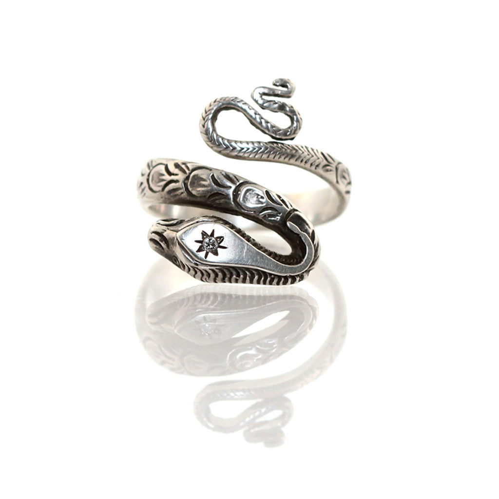 Snake | Star-set diamond | Vintage-inspired ring | Workhorse Jewelry